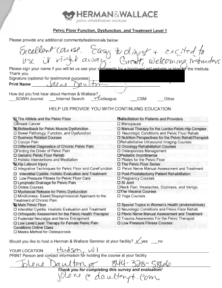 Herman & Wallace Pelvic Rehabilitation Continuing Education - Pelvic ...